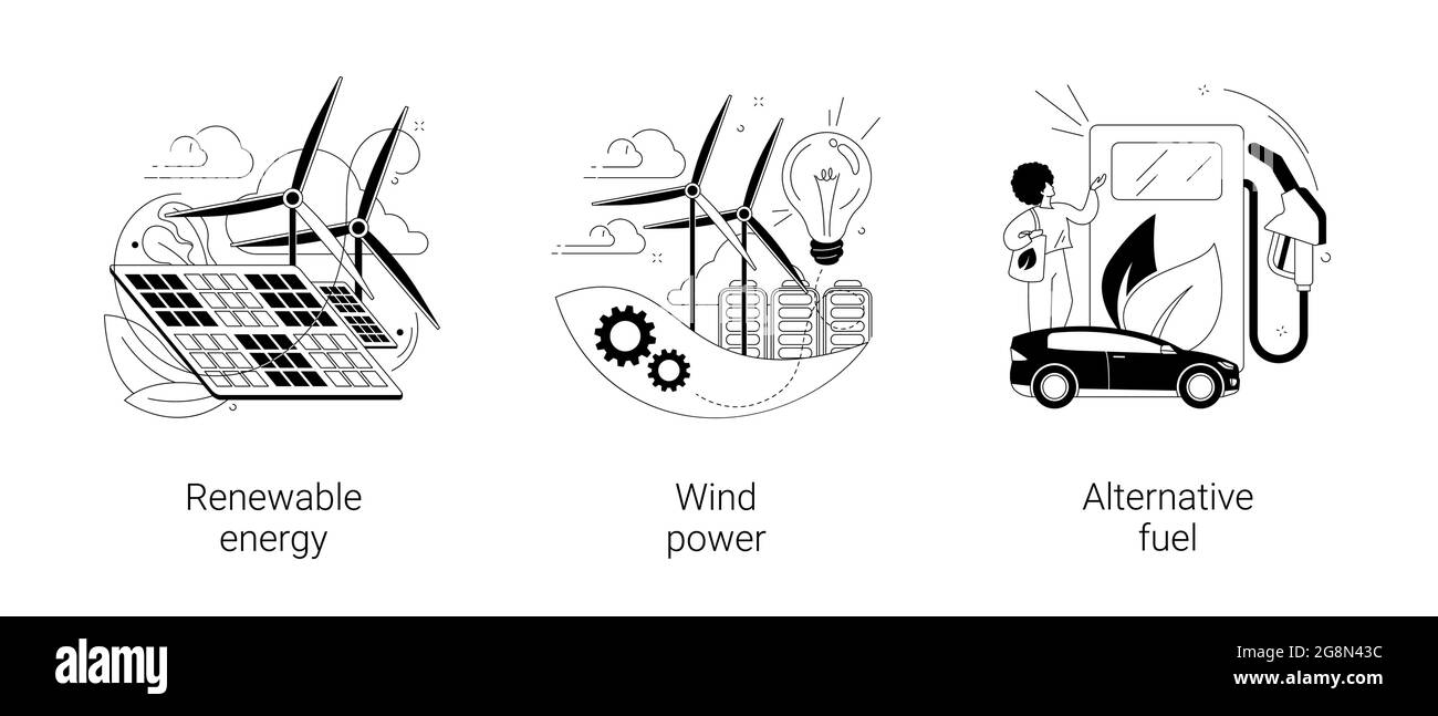 Clean energy abstract concept vector illustrations Stock Vector Image ...