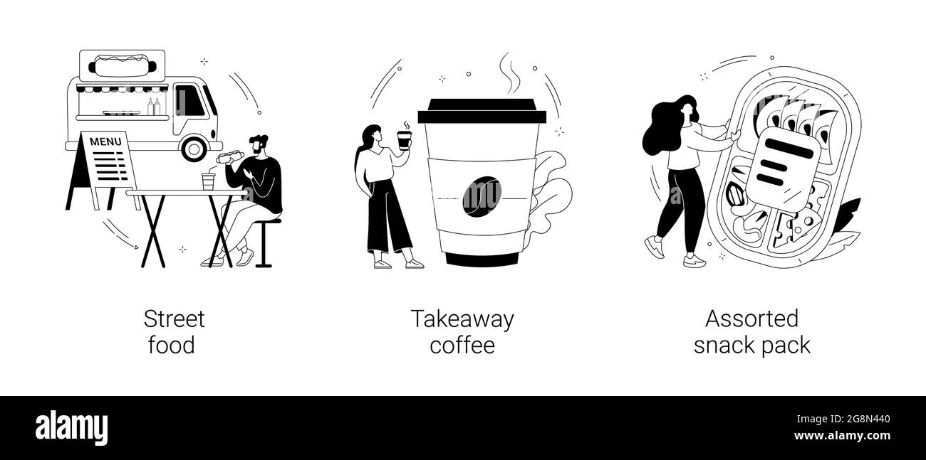 Quick snack abstract concept vector illustrations Stock Vector Image ...