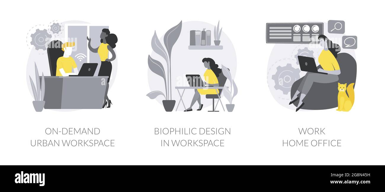 Workplace organization abstract concept vector illustrations Stock ...