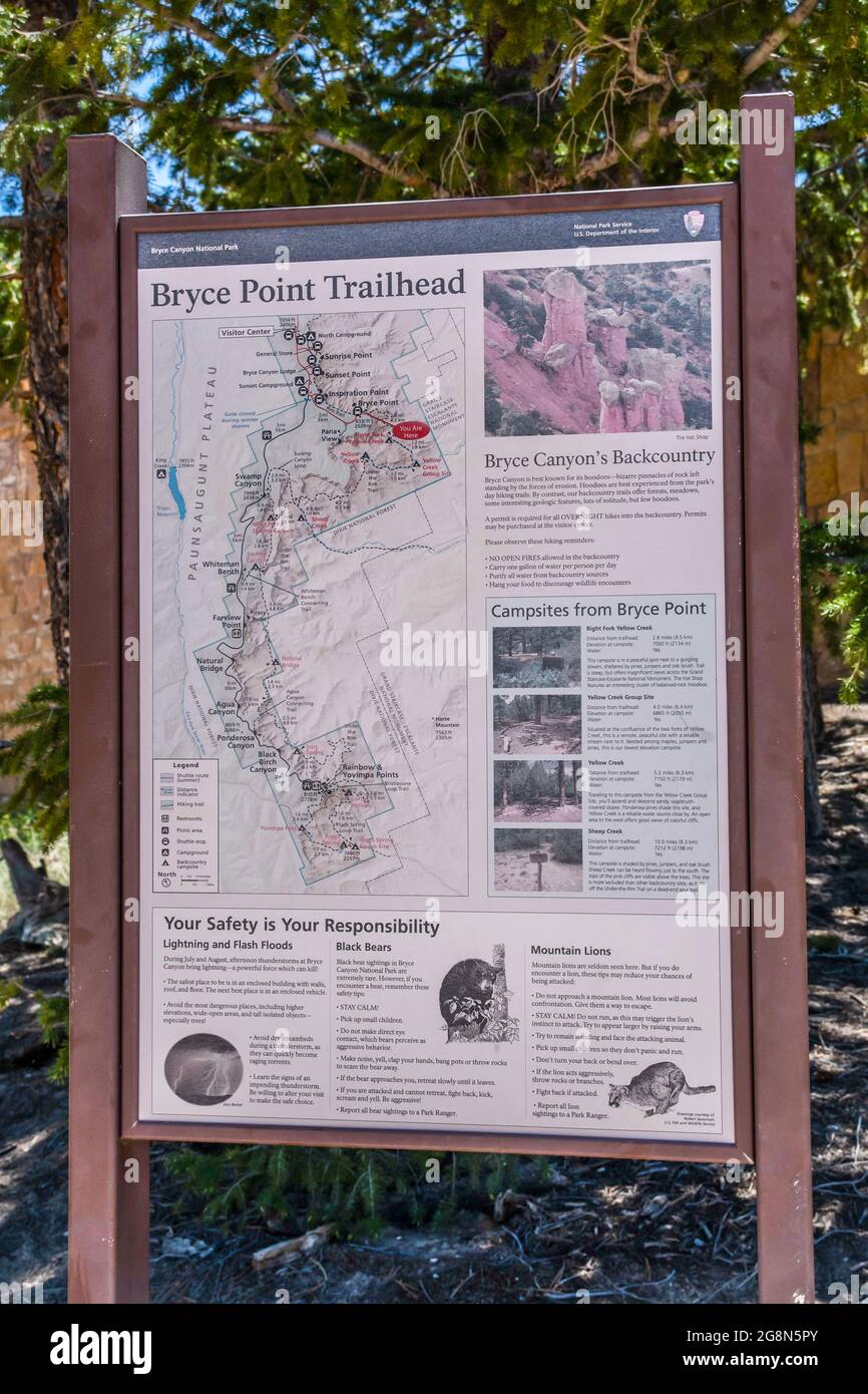 Bryce Canyon NP, UT, USA - May 25, 2020: The Bryce Point Mountain ...