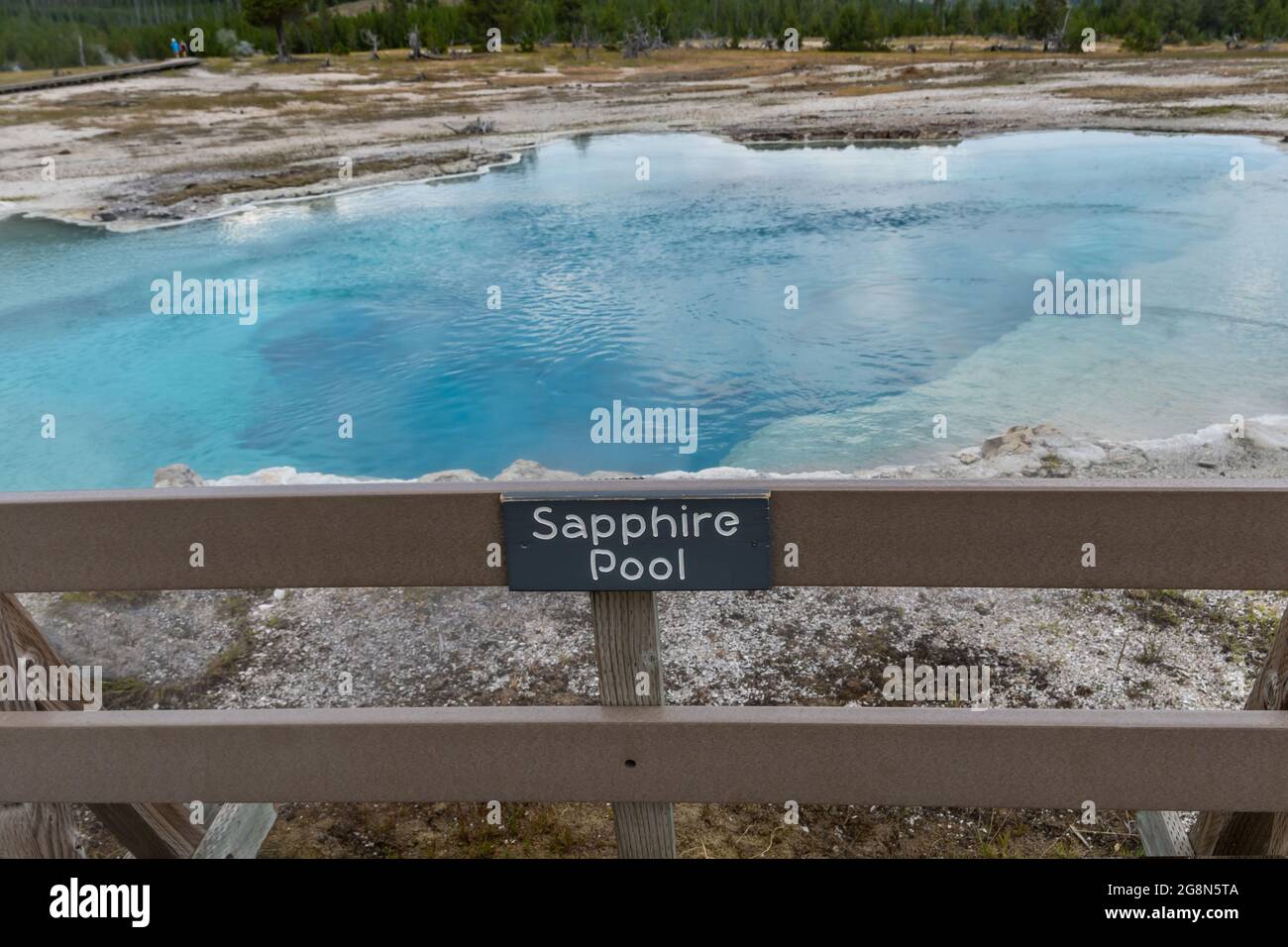 Yellowstone NP, WY, USA - August 1, 2020: The Sapphire Pool Stock Photo ...