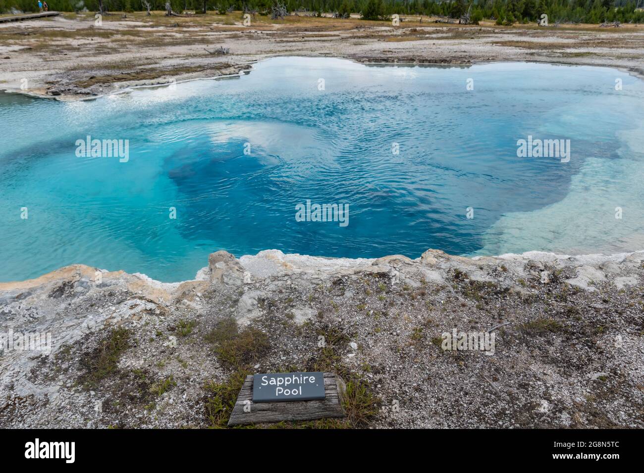Yellowstone NP, WY, USA - August 1, 2020: The Sapphire Pool Stock Photo ...
