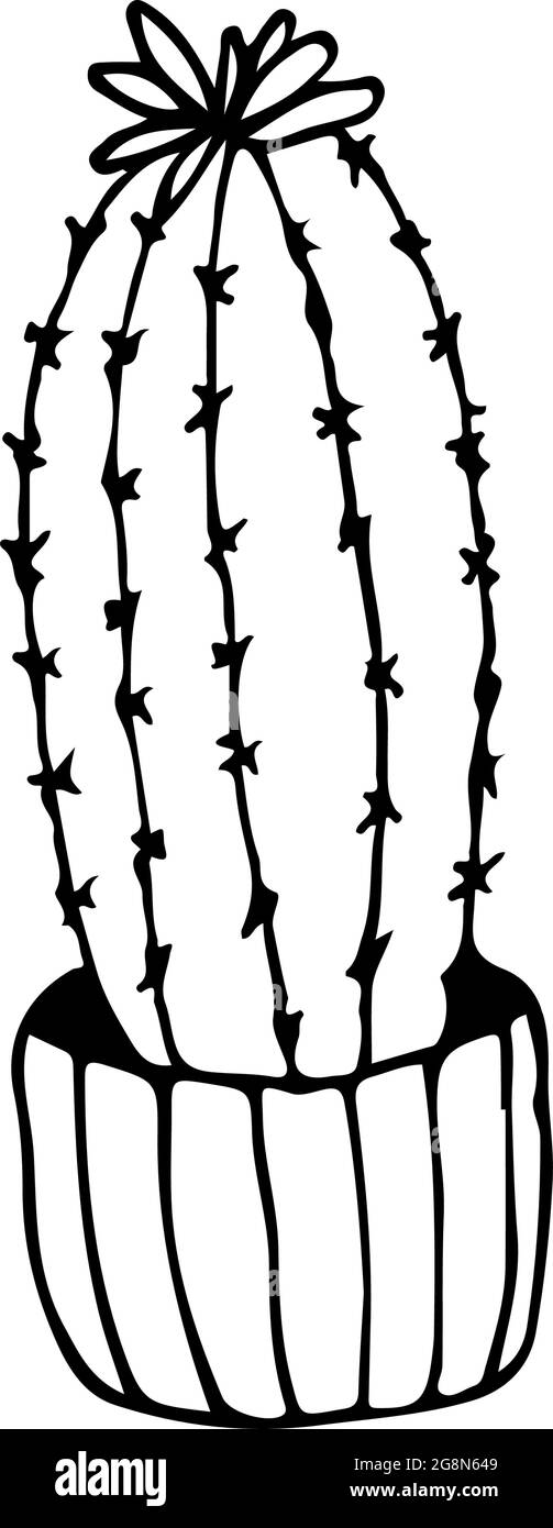 Cactus Clip Art Free Black And White
