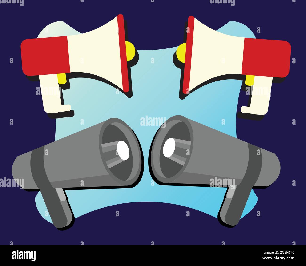 Blue vector banner with megaphone Stock Vector Image & Art - Alamy