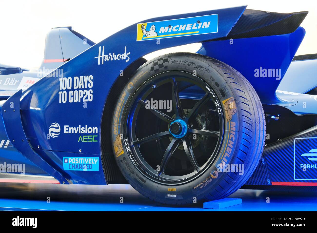 An Envision Virgin electric racing car was displayed at Tower Bridge ...