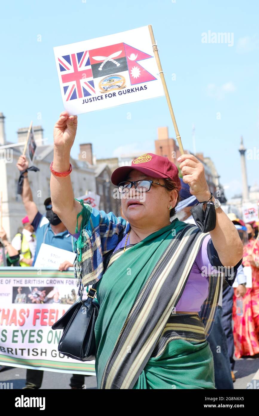 Gurkha veterans gather to protest in Westminsters for pension parity ...