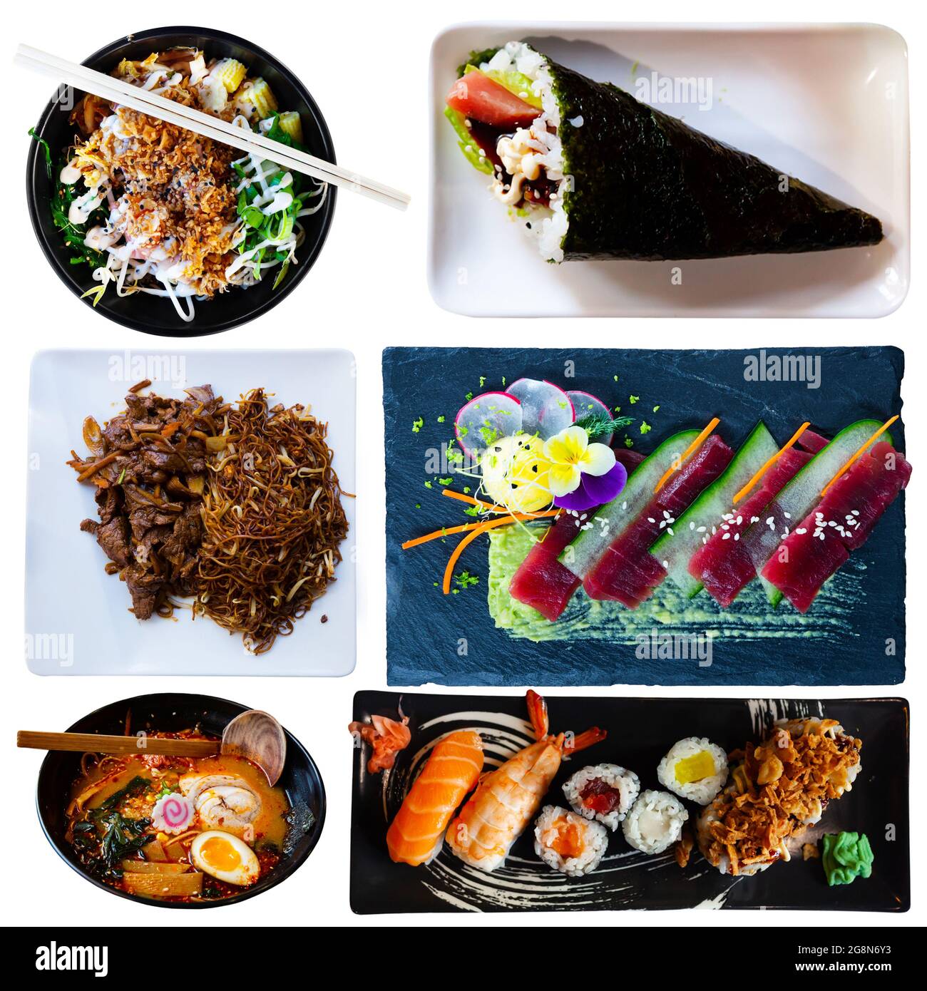 Collection of Japanese meals Stock Photo - Alamy
