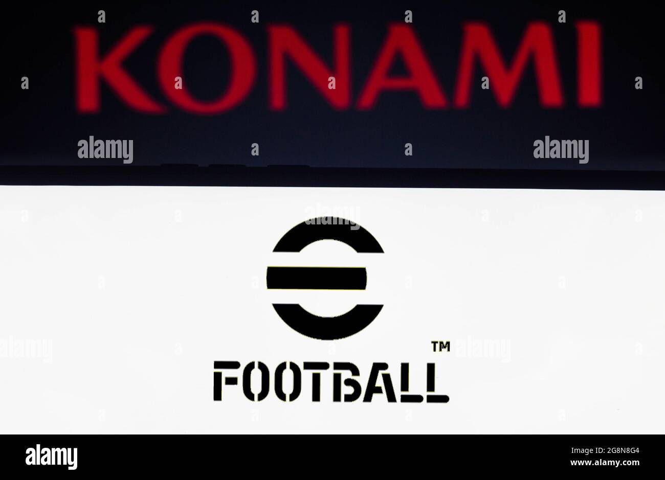 In this photo illustration, eFootball logo game seen displayed on a ...