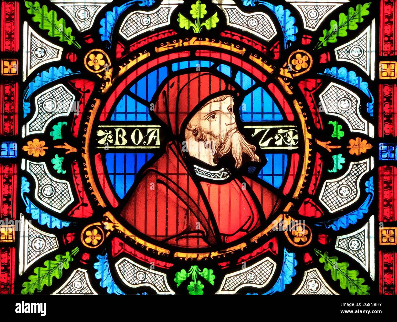 Boaz, detail from the Story of Ruth, stained glass window, by Robert ...
