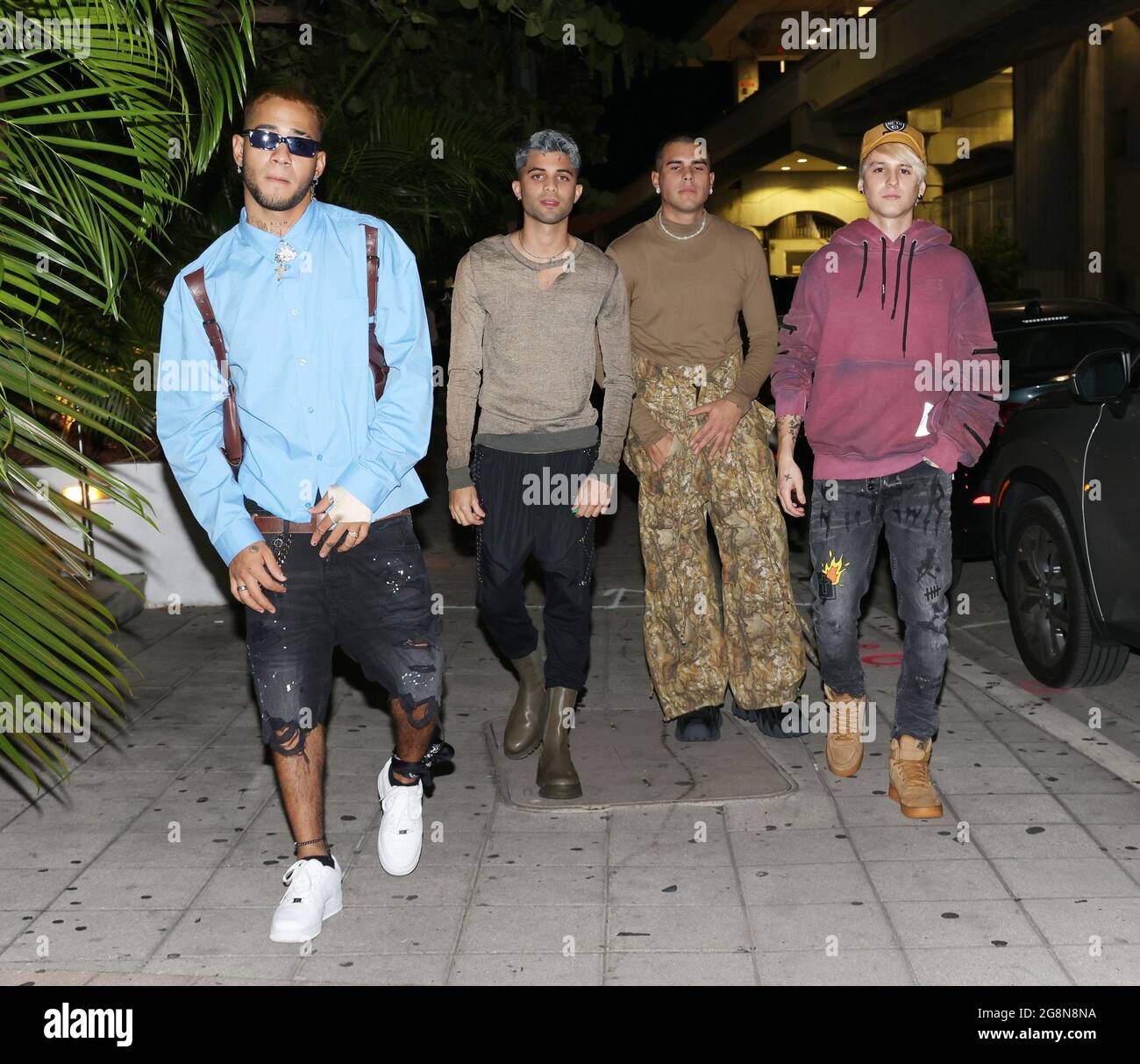 MIAMI, FL -JULY 21: The Group CNCO are seen in an about (L -R) Richard ...