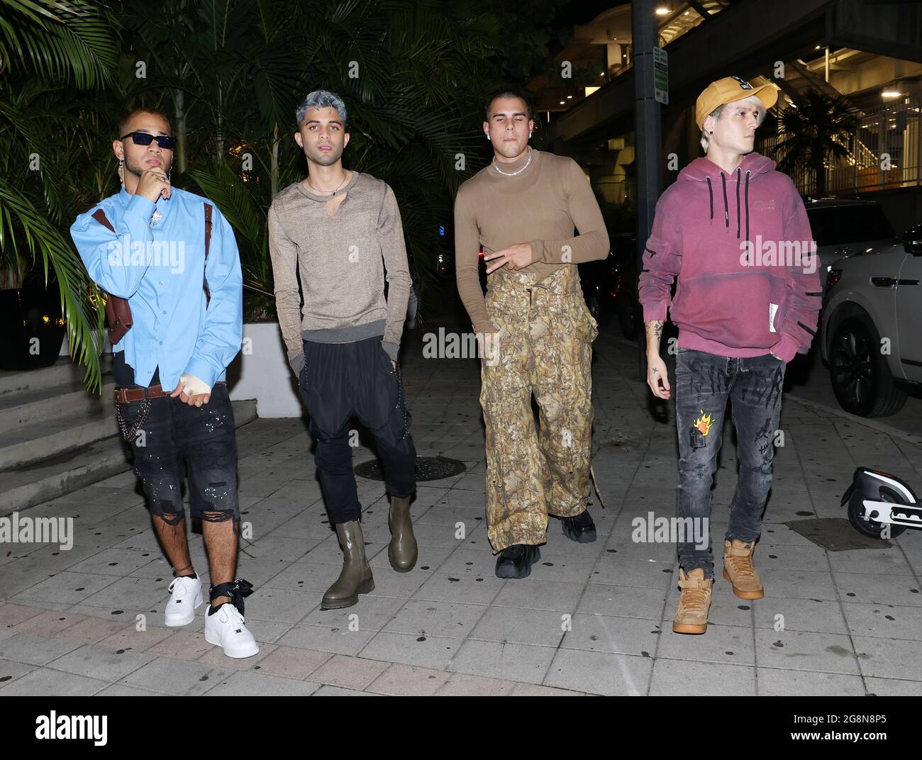MIAMI, FL -JULY 21: The Group CNCO are seen in an about (L -R) Richard ...