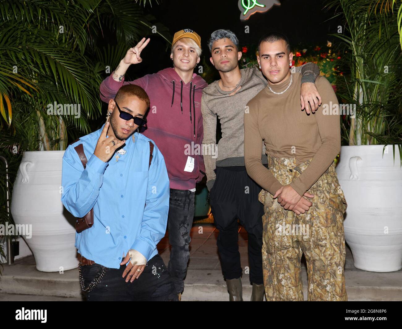 MIAMI, FL -JULY 21: The Group CNCO are seen in an about (L -R) Richard ...