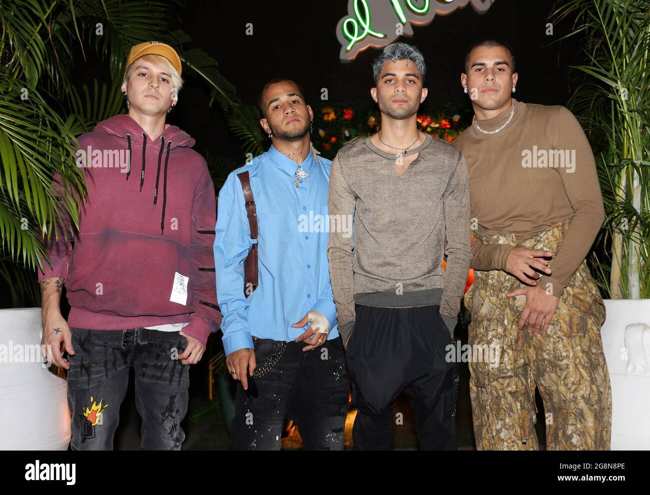 MIAMI, FL -JULY 21: The Group CNCO are seen in an about (L -R ...
