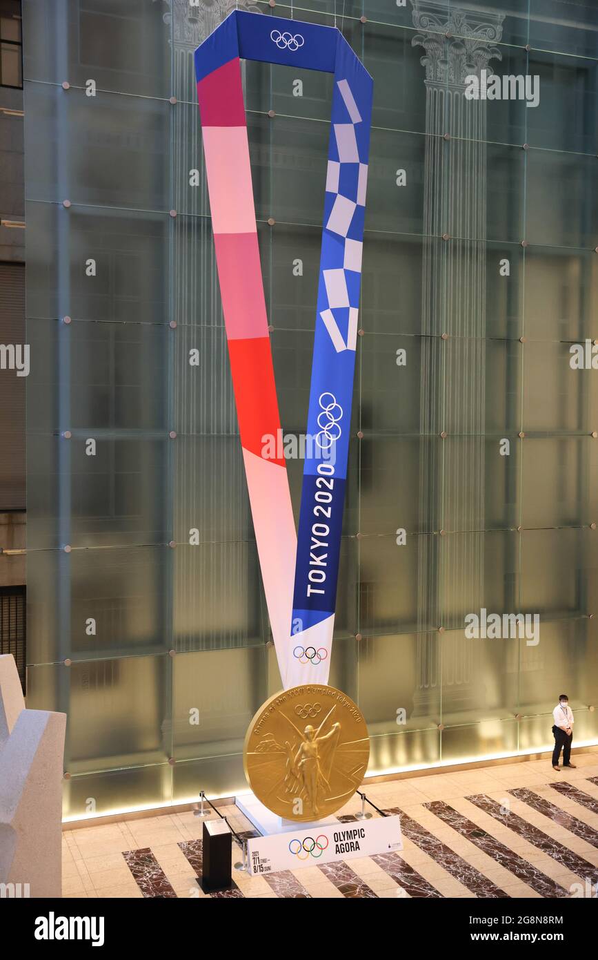 Tokyo, Japan. 21st July, 2021. Large-scale reproduction of Tokyo 2020 ...