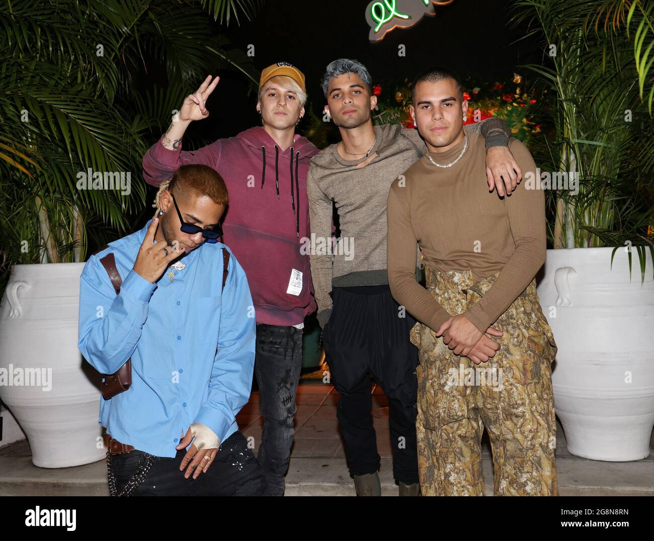 MIAMI, FL -JULY 21: The Group CNCO are seen in an about (L -R) Richard ...