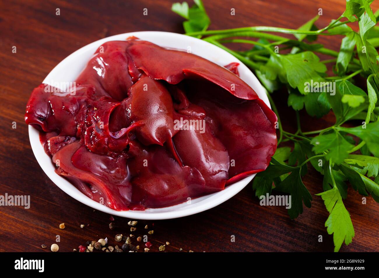 Raw rabbit liver Stock Photo - Alamy