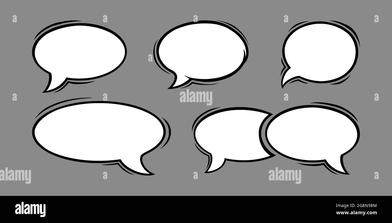 Circle speech bubbles in comic style. Oval speech bubbles isolated in ...