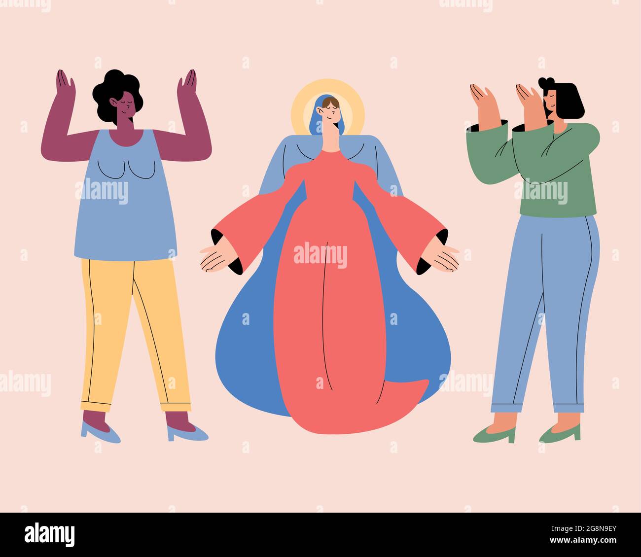 Assumption of Mary and women cartoons Stock Vector Image & Art - Alamy