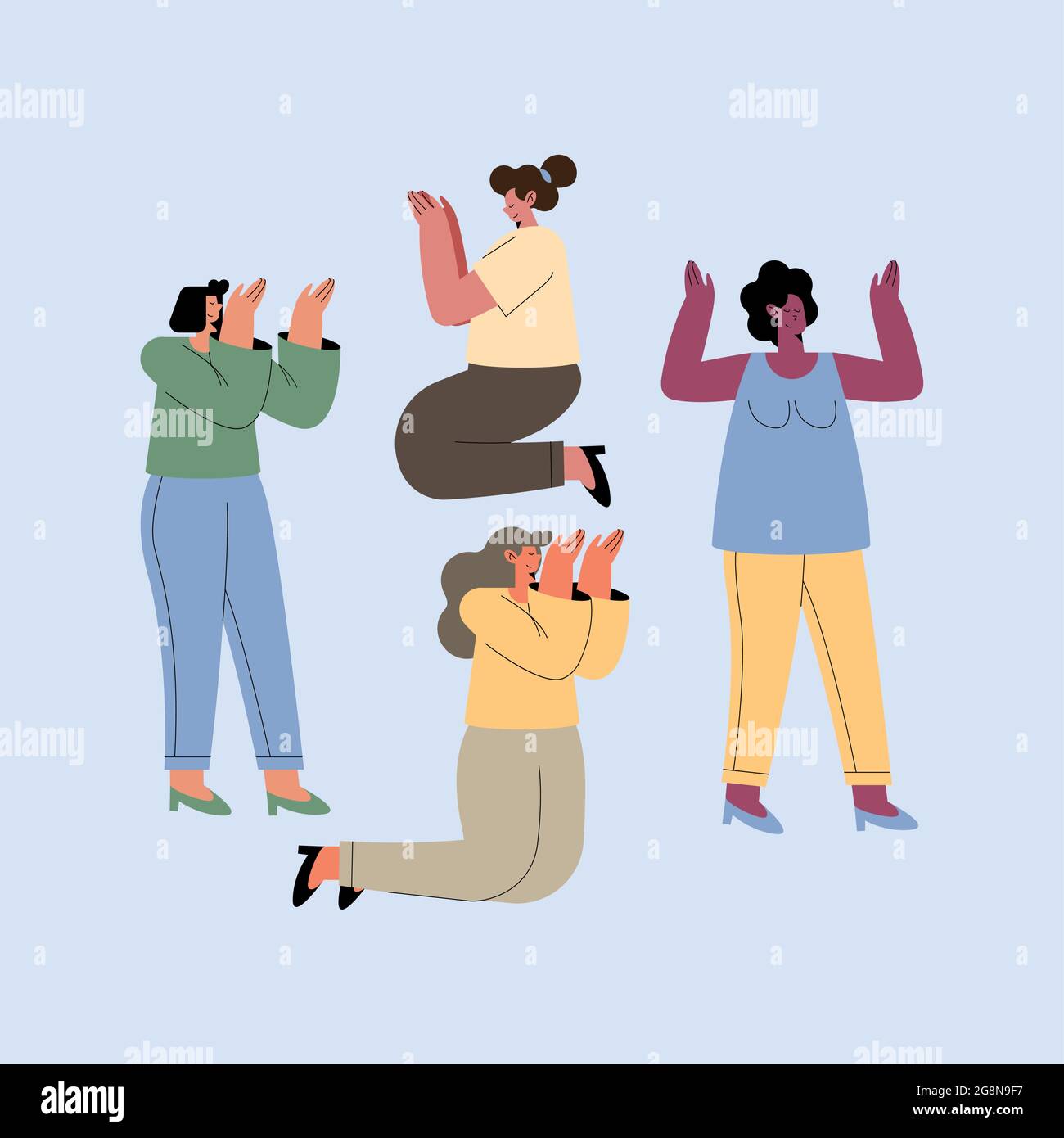 Woman praising god Stock Vector Images - Alamy