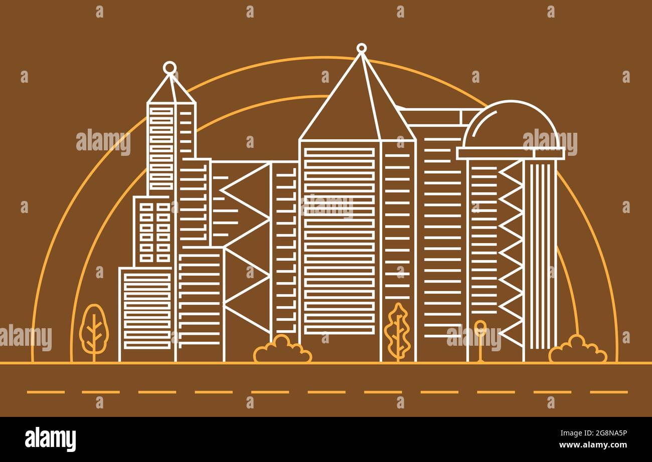 Skyline line drawing hi-res stock photography and images - Alamy