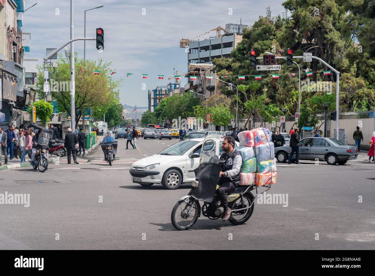 Tehran, Iran - 18.04.2019: Busy traffic in the streets of Iranian ...