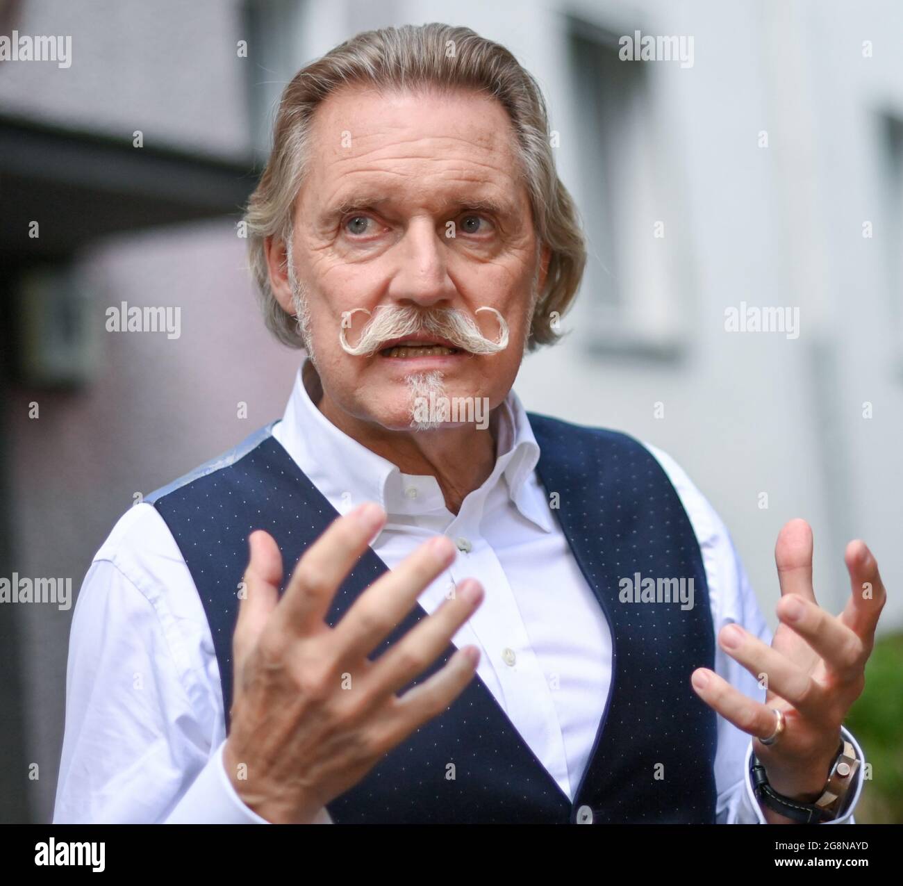 Berlin, Germany. 15th July, 2021. Cult lawyer Ingo Lenßen during ...