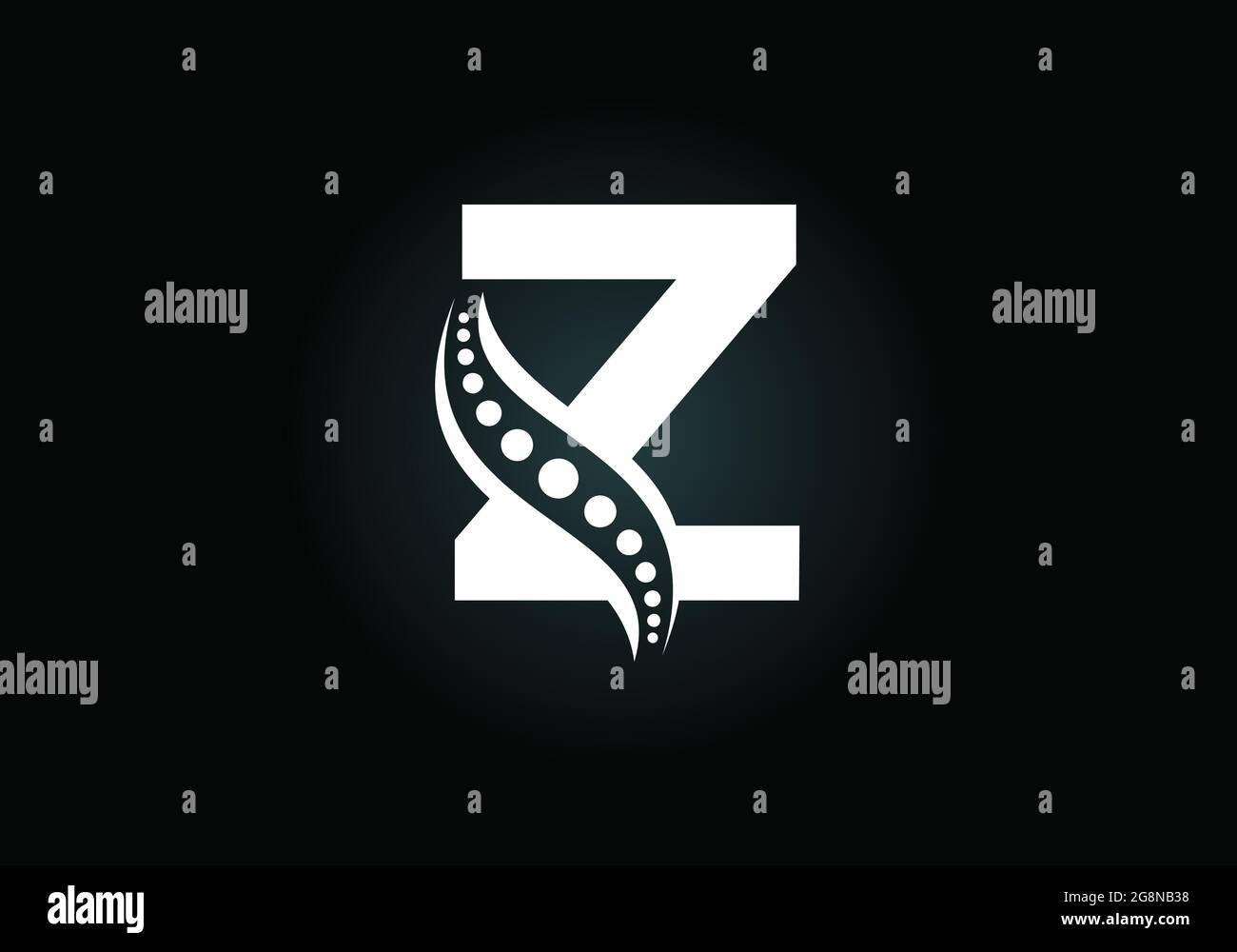 Initial Z monogram letter alphabet with chiropractic spine logo. Spinal ...