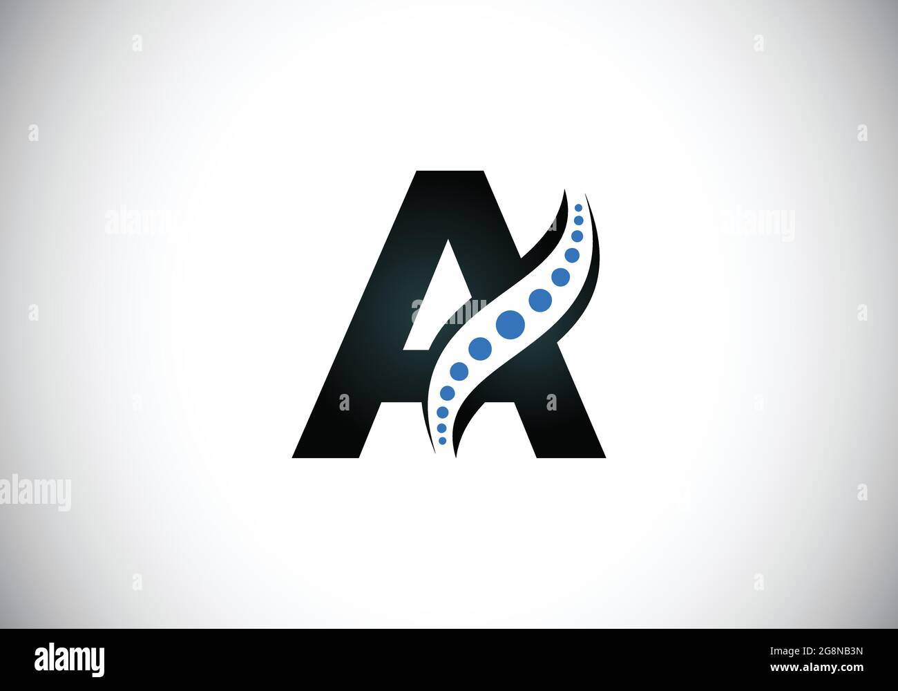 Initial A monogram letter alphabet with chiropractic spine logo. Spinal ...