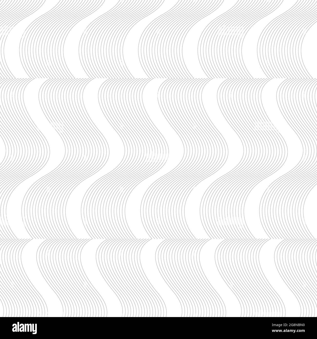 Vector seamless pattern with thin wave black line on white color ...
