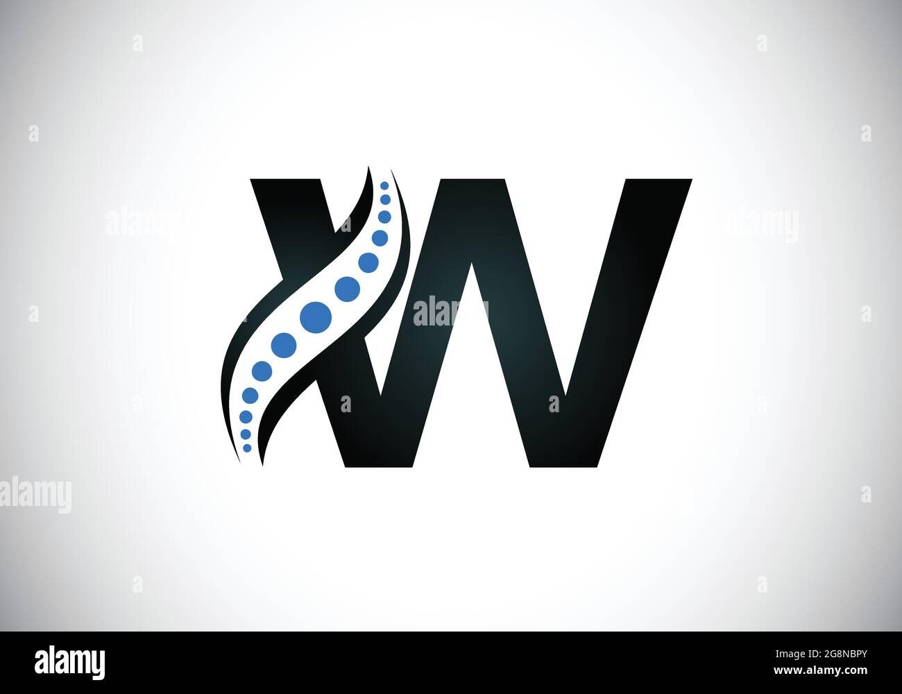 Initial W monogram letter alphabet with chiropractic spine logo. Spinal ...