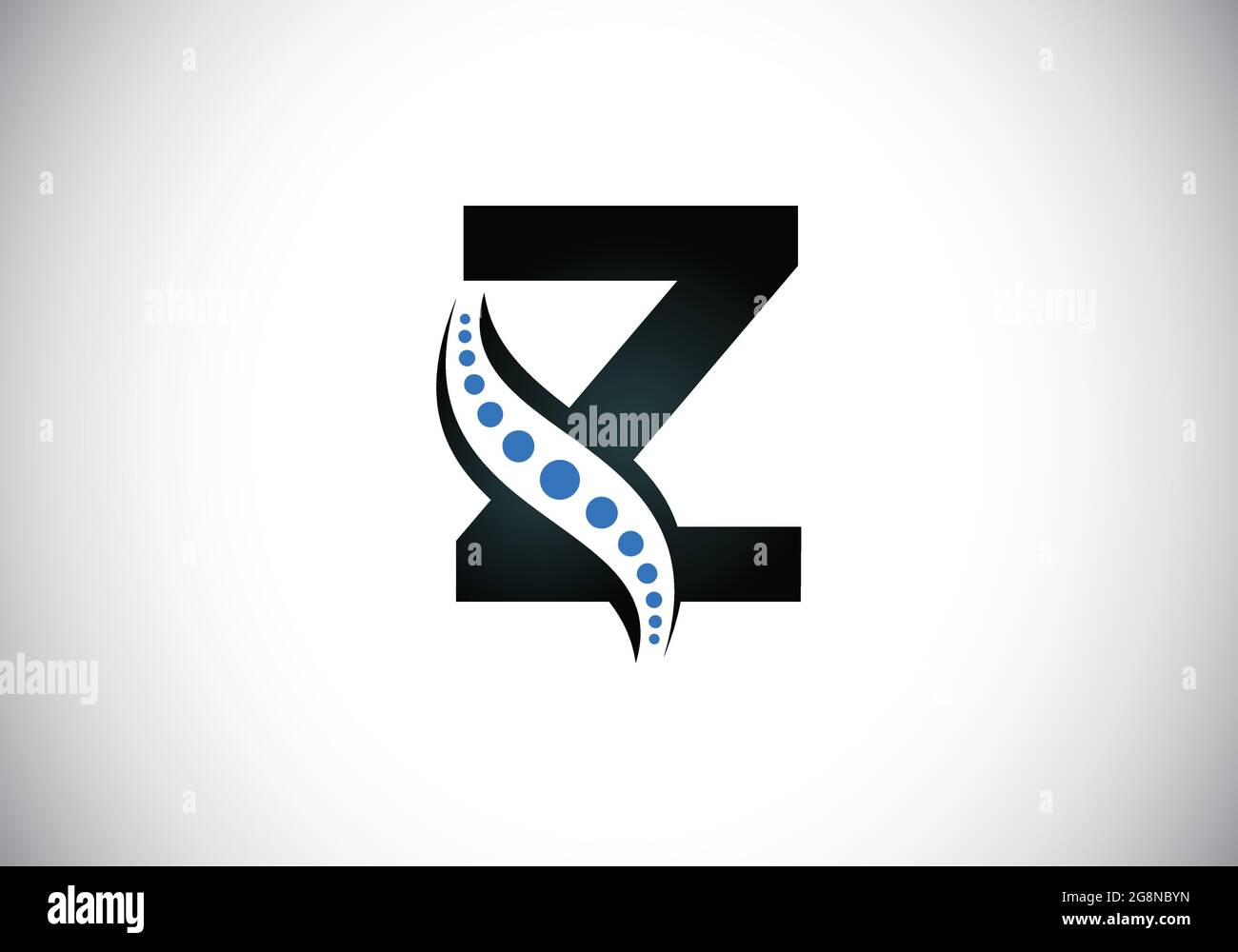 Initial Z monogram letter alphabet with chiropractic spine logo. Spinal ...