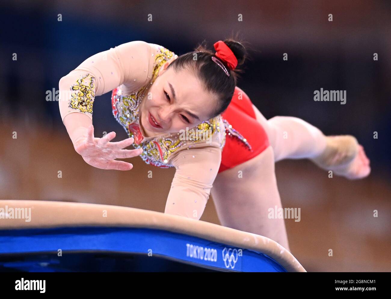 Tokyo, Japan. 22nd July, 2021. Lu Yufei of China performs on the vault ...