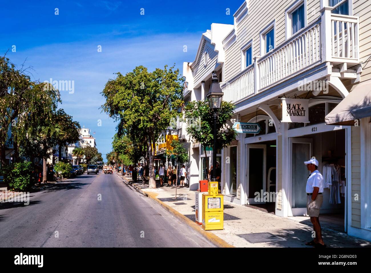 Main street frontage and buildings, Key West, Florida, USA Stock Photo ...