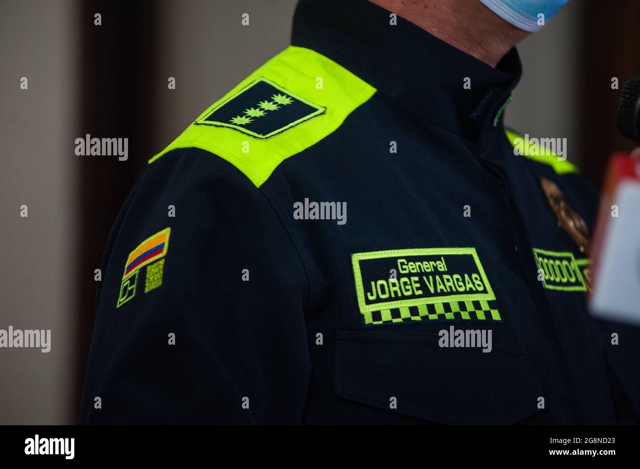 New uniform of Colombia's police during a press conference were ...