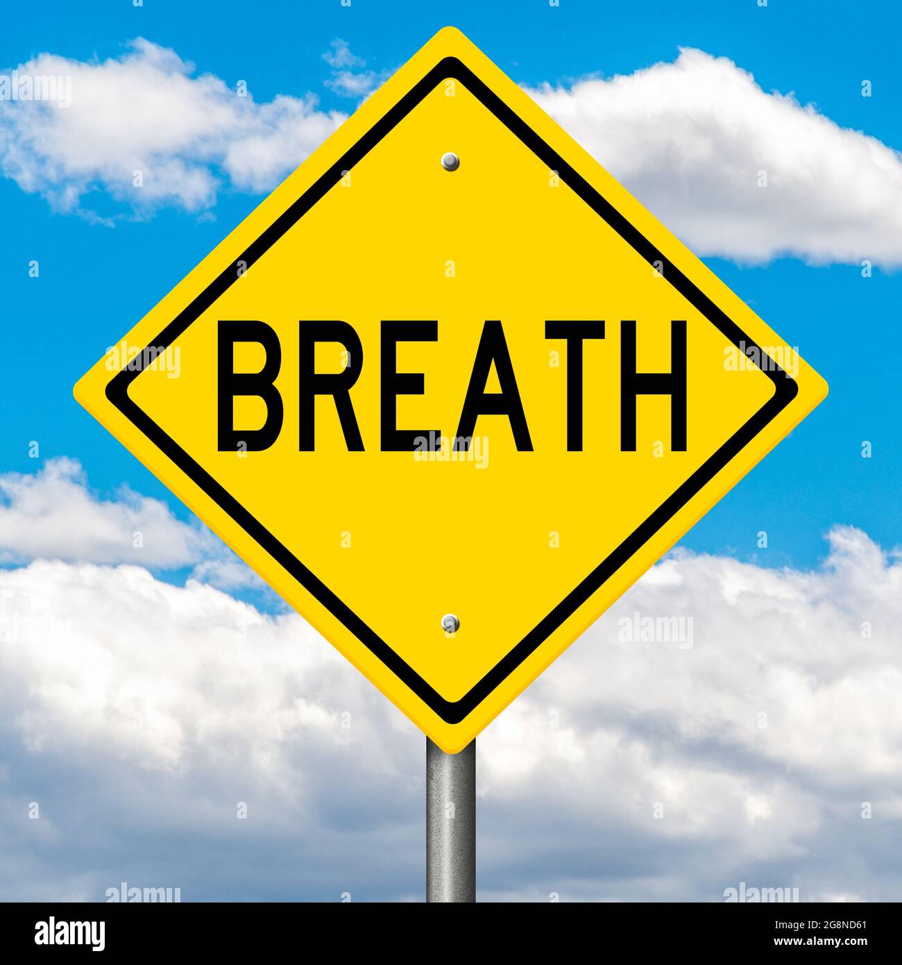 Rendered yellow highway sign Stock Photo - Alamy