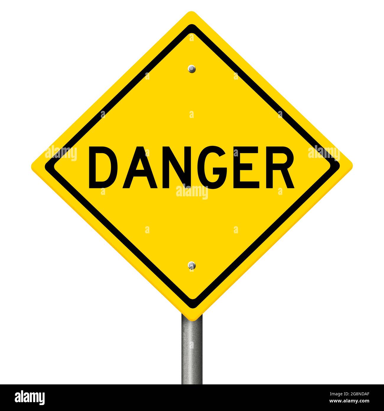 Rendered yellow highway sign Stock Photo - Alamy