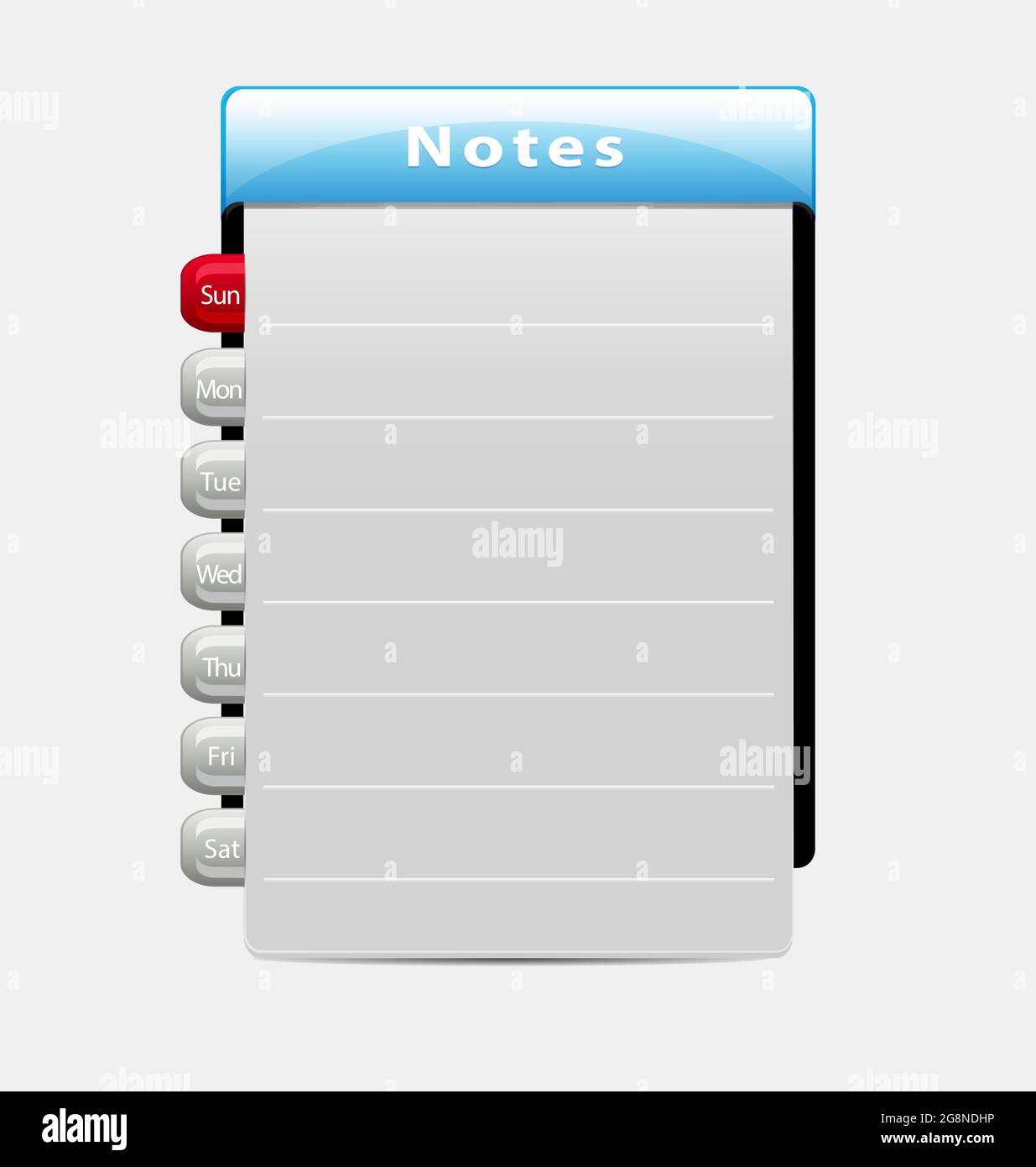 Illustration of a template for week-related notes/remarks Stock Vector ...