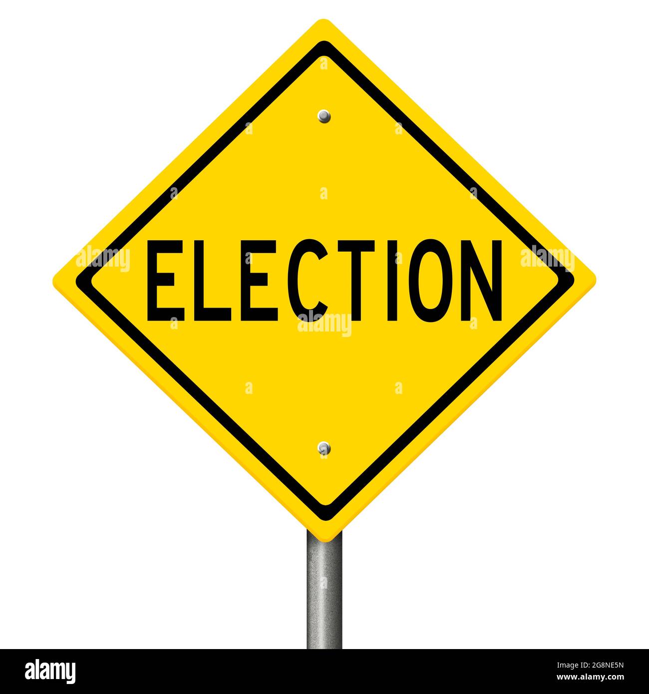 Rendered yellow highway sign Stock Photo - Alamy