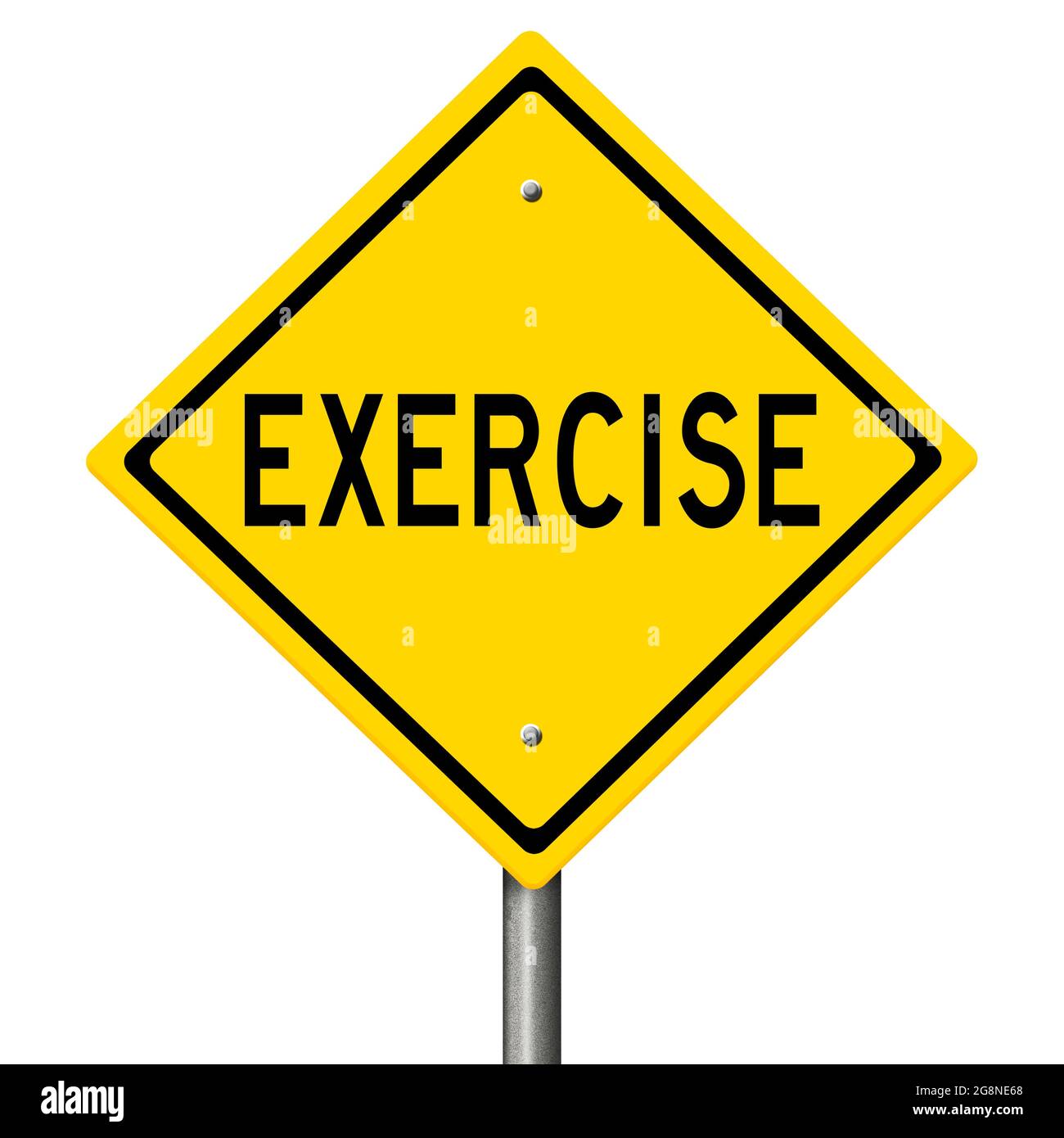 Rendered yellow highway sign Stock Photo - Alamy