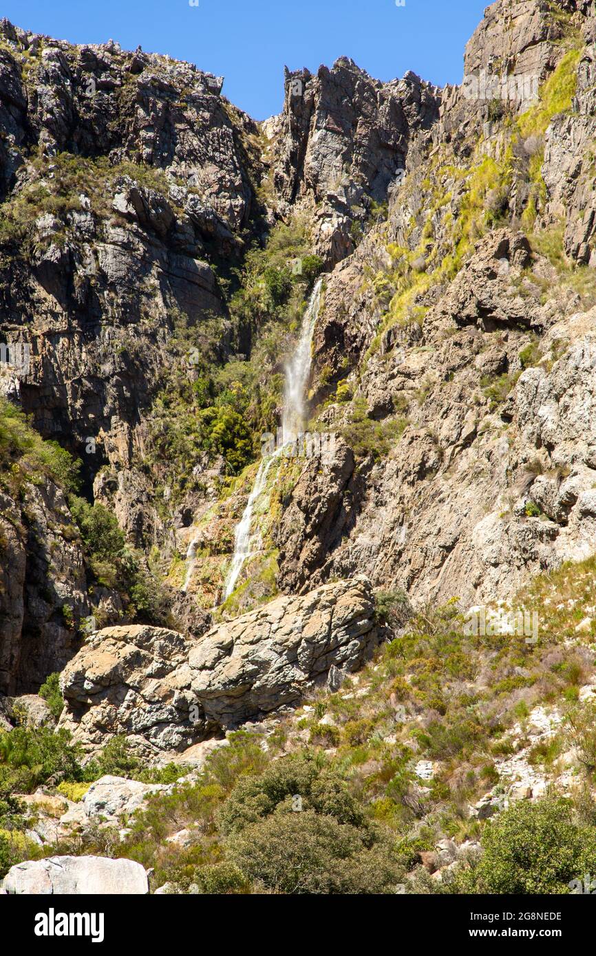 Waterfall in the Bain's Kloof close to Wellington in the Western Cape ...