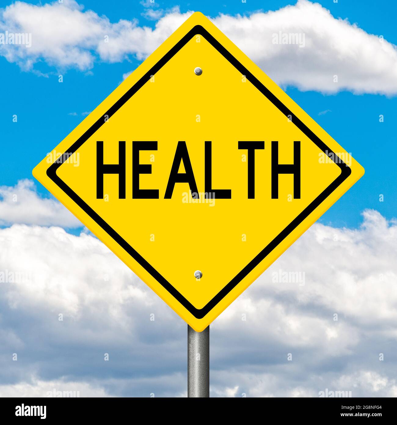 Rendered yellow highway sign Stock Photo - Alamy