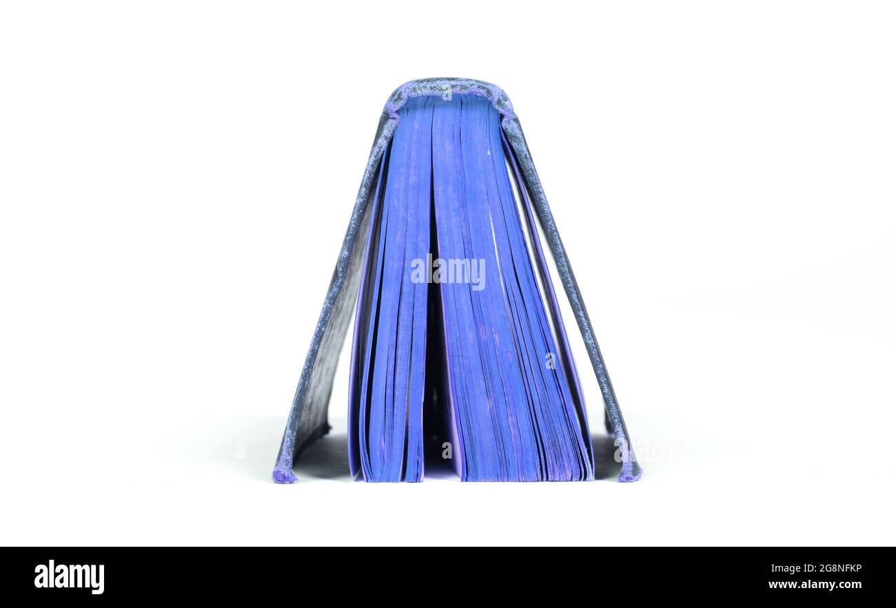 Small blue book, isolated on a white background Stock Photo - Alamy