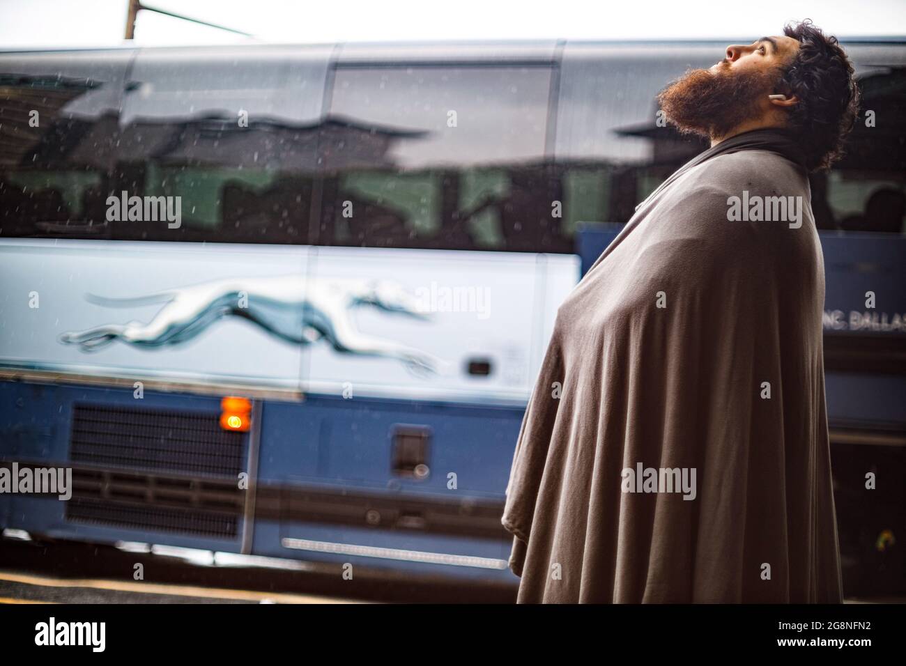 Harrisburg, United States. 14th July, 2021. Passenger at Greyhound bus ...