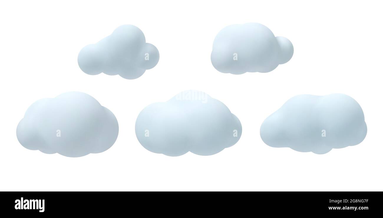 Set of 3d vector clouds Stock Vector Image & Art - Alamy