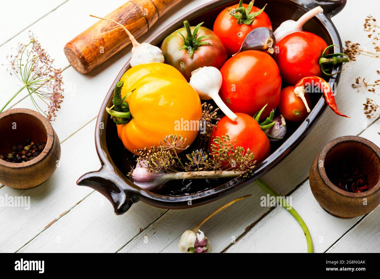 Salted fresh tomatoes.Cooking process,canned tomatoes.Pickled ...