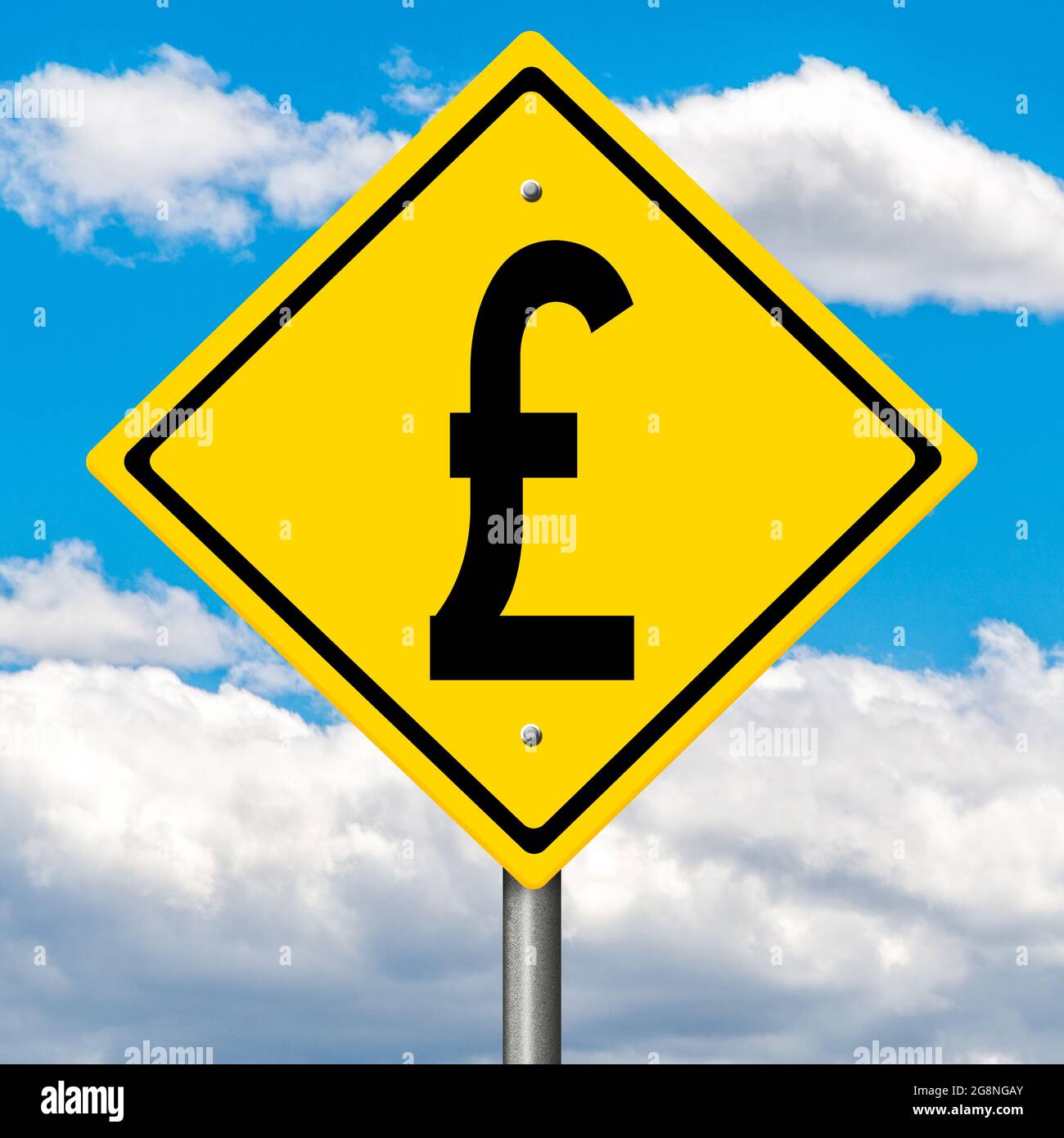 Rendered yellow highway sign Stock Photo - Alamy