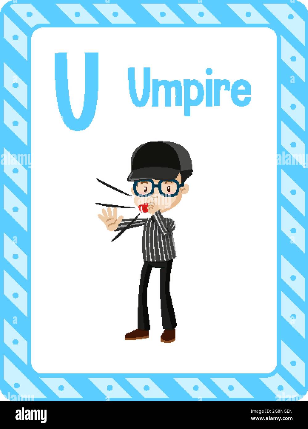 Alphabet flashcard with letter U for Umpire illustration Stock Vector ...