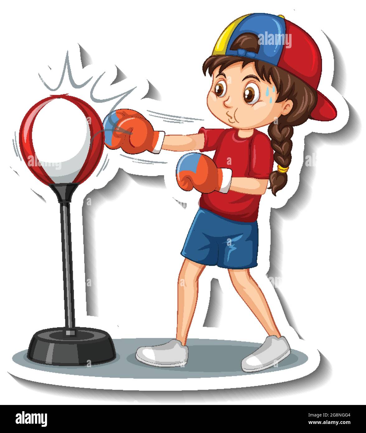 Cartoon woman punching hi-res stock photography and images - Alamy