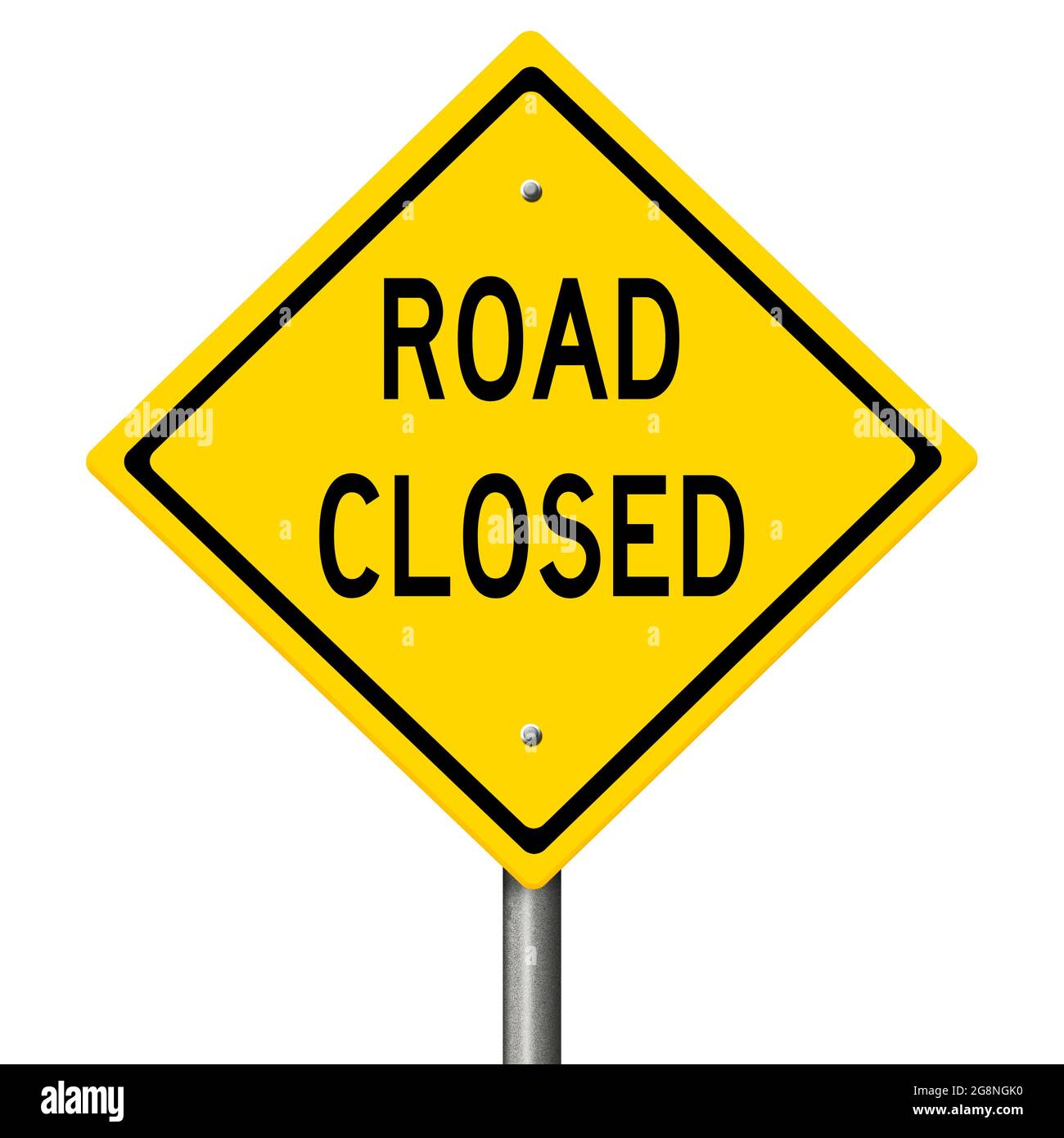Rendered yellow highway sign Stock Photo - Alamy