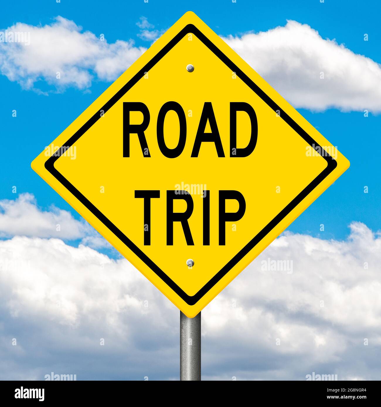 Rendered yellow highway sign Stock Photo - Alamy